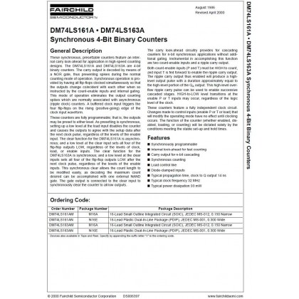 SN74163 / 74163 / SN74LS163N / 74LS163 ( SYNCHRONOUS 4-BIT BINARY ...