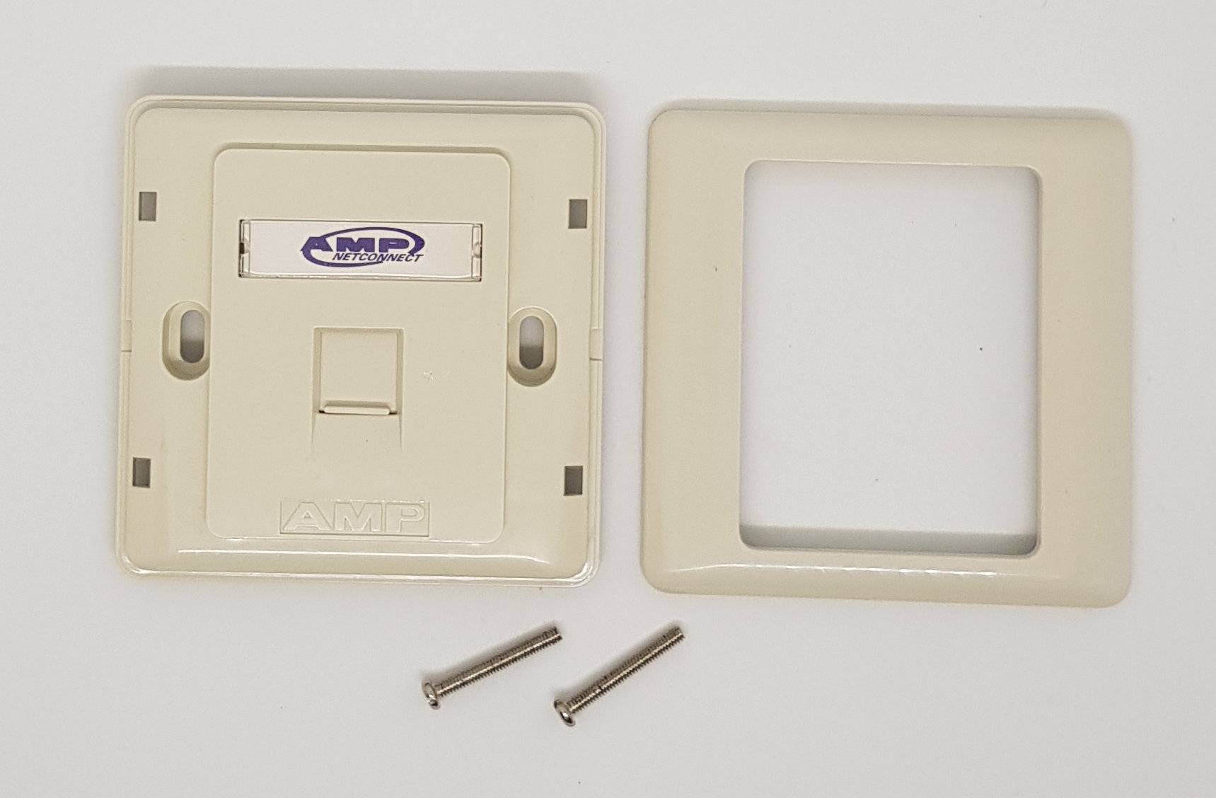 SINGLE PORT FACEPLATE KIT RJ45, 86x86, AMP NETCONNECT, TYCO ELECTRONICS