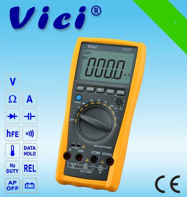 AUTO RANGING 3 3/4 DIGITAL MULTIMETER / MULTI TESTER, 4000 COUNT, VC97 ...