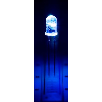 5MM SUPER BRIGHT BLUE LED, ROUND HEAD / TOP ( 5PCS / PACK )