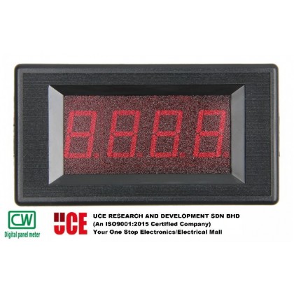 3½ RED LED DIGITAL DC AMMETER, PANEL MOUNTING