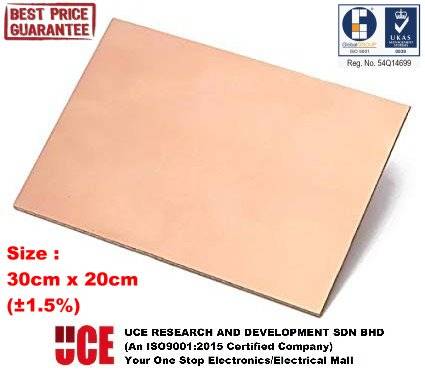 FR4 PCB 30 x 20CM (~12" x 8") DOUBLE SIDED PRINTED CIRCUIT BOARD COPPER ...