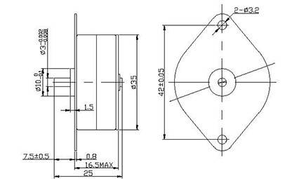 48 STEPS 5~12V STEPPER MOTOR, 4 PHASE 6 WIRES, 7.5 DEGREE PER STEP