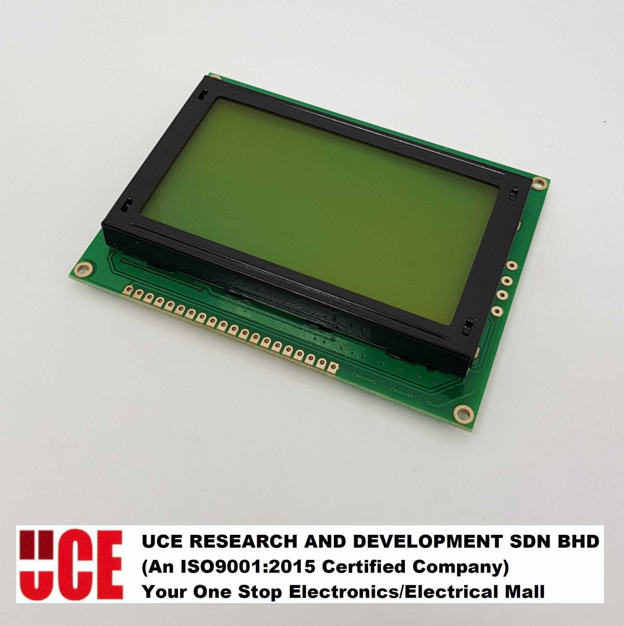 GRAPHIC LCD MODULE, 124 x 64 DOTS, YELLOW-GREEN BACKLIGHT, FOR ARDUINO ...