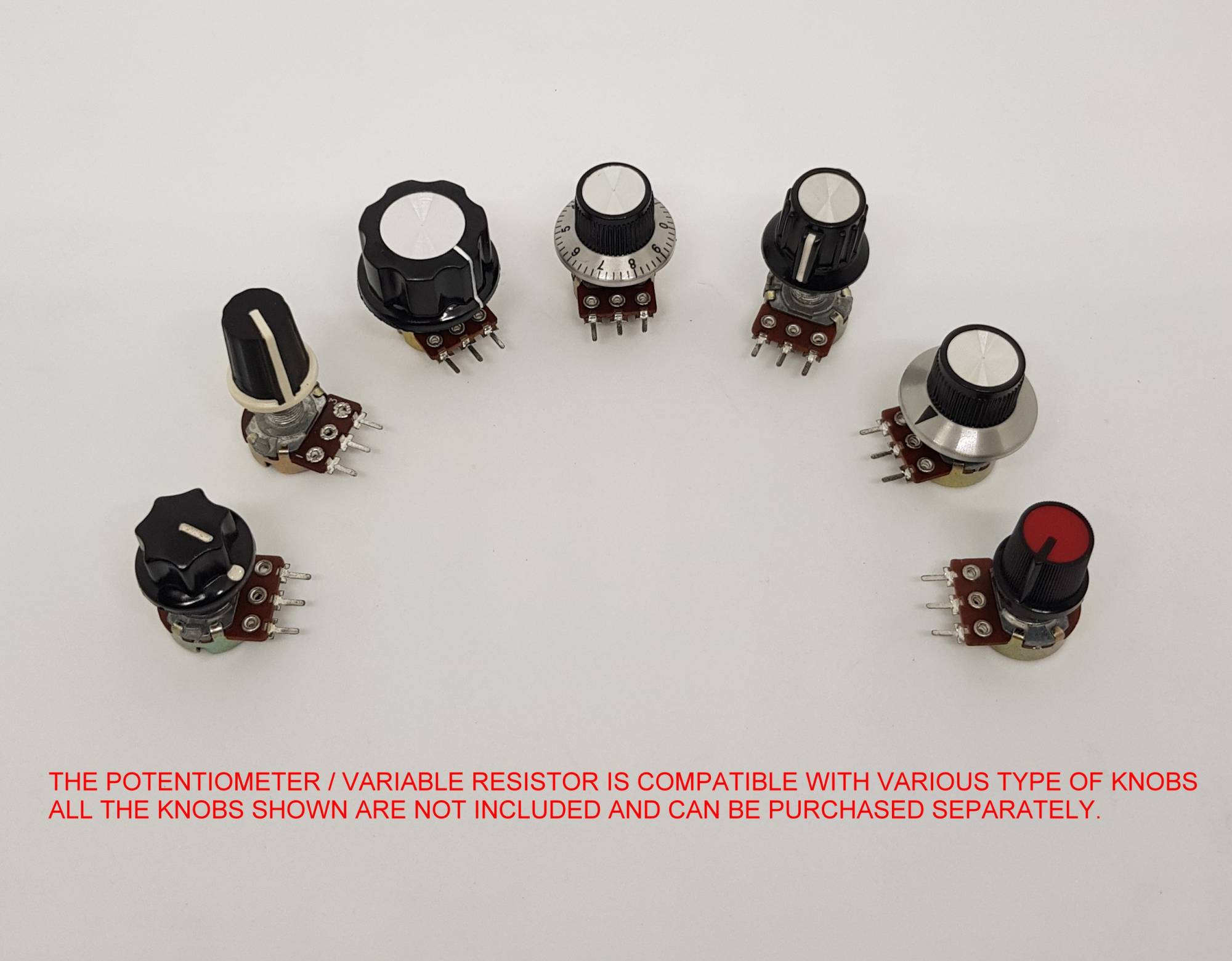 WH148 SINGLE TURN POTENTIOMETER / VARIABLE RESISTOR, 20MM, 500 1K 2K 5K ...