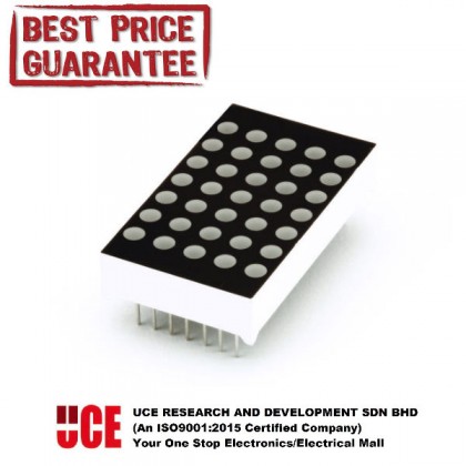 5 X 7 LED DOT MATRIX DISPLAY, 3MM RED, COMMON ANODE, 1057BS