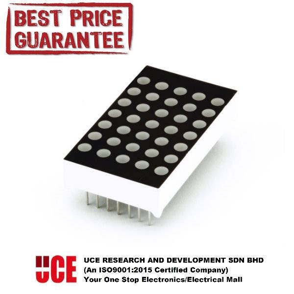 5 X 7 LED DOT MATRIX DISPLAY, 3MM RED, COMMON ANODE, 1057BS