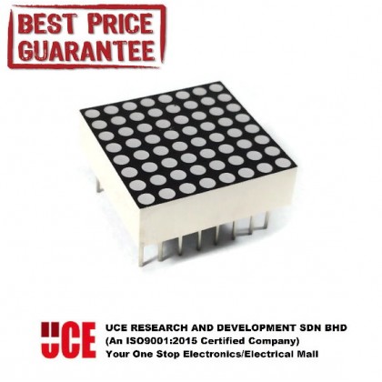 8 X 8 LED DOT MATRIX DISPLAY, 1.9MM RED, COMMON CATHODE, 788AS
