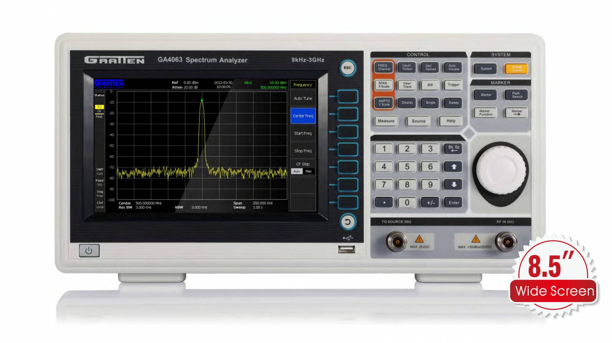 DIGITAL SPECTRUM ANALYZER, 9KHZ~3GHZ, GRATTEN, GA4063