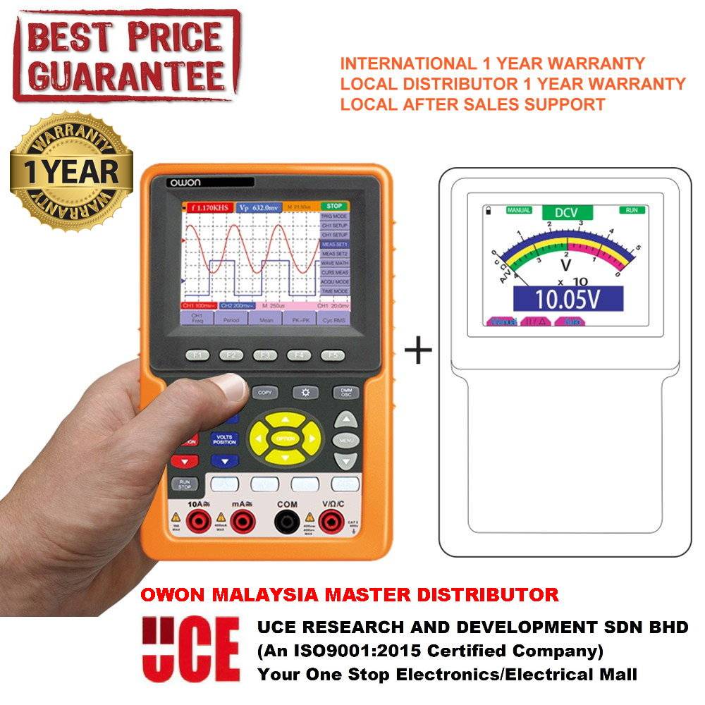 OWON HDS-N SERIES 2-CH HANDHELD DIGITAL STORAGE OSCILLOSCOPE, 20MHZ ...