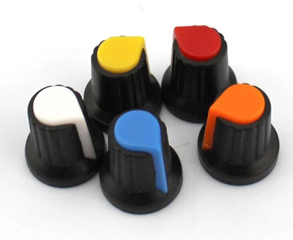 Multicolour Potentiometer Variable Resistor Rotary Switch Rotary Knob Push Fit Suitable