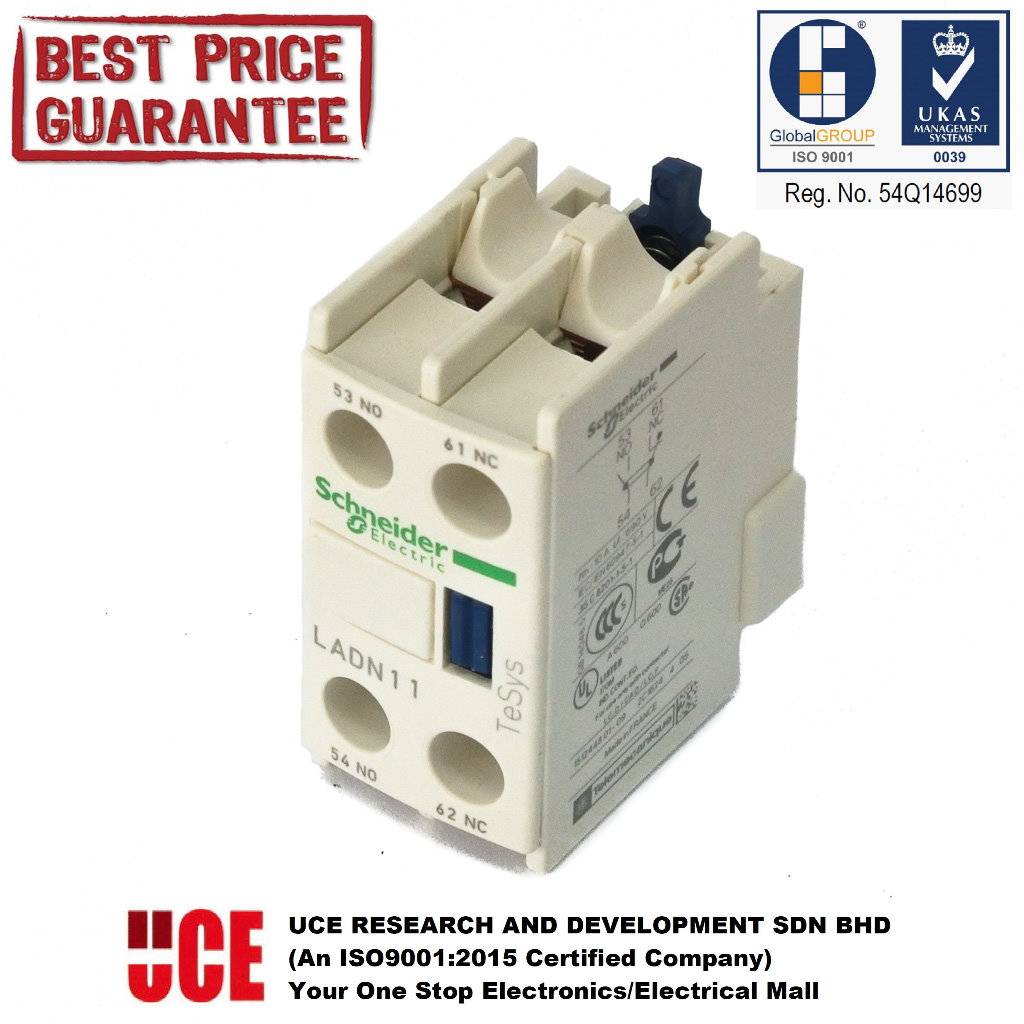 SCHNEIDER ELECTRIC TESYS LADN11, NO/NC (2), AUXILIARY CONTACT BLOCK ...