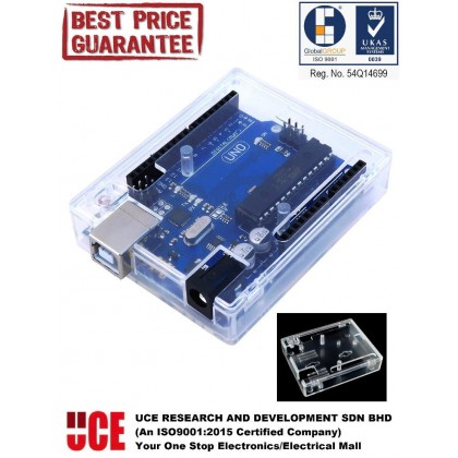 ARDUINO UNO R3 TRANSPARENT CASING / CASE / ENCLOSURE, SUSTAINABLE TYPE