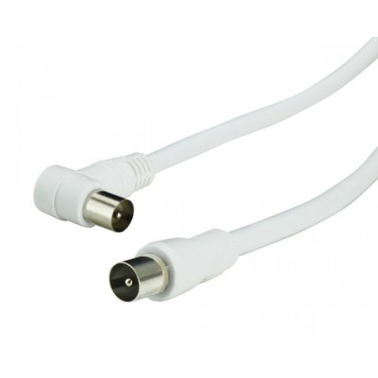 1.5M RF TV ANTENNA COAXIAL CABLE MALE TO MALE L-SHAPE