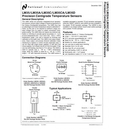 LM35 LM35DZ TEMPERATURE SENSOR, ANALOG TYPE, FOR ARDUINO RASPBERRY PI ...