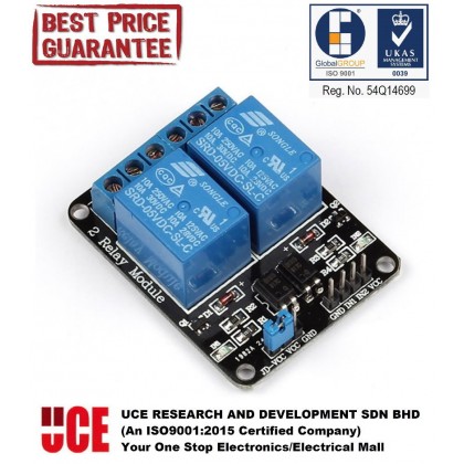 2 CHANNEL RELAY MODULE WITH OPTOCOUPLER 5V FOR ARDUINO RASPBERRY PI ...