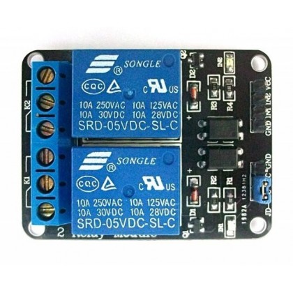 2 CHANNEL RELAY MODULE WITH OPTOCOUPLER 5V FOR ARDUINO RASPBERRY PI MICROCONTROLLERS