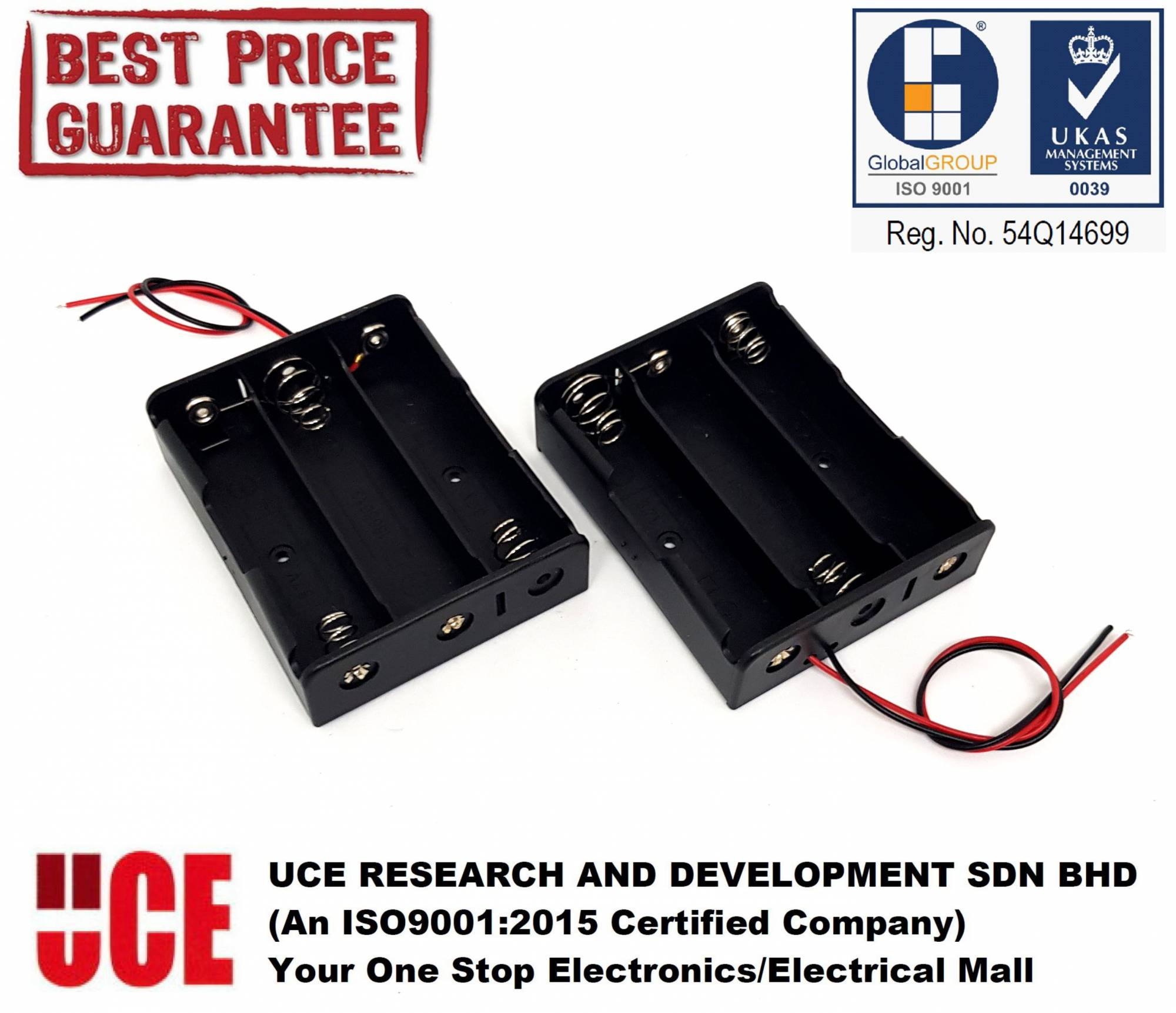 18650 THREE CELLS / SLOTS 3.7V LITHIUM BATTERY HOLDER WITH LEAD WIRES