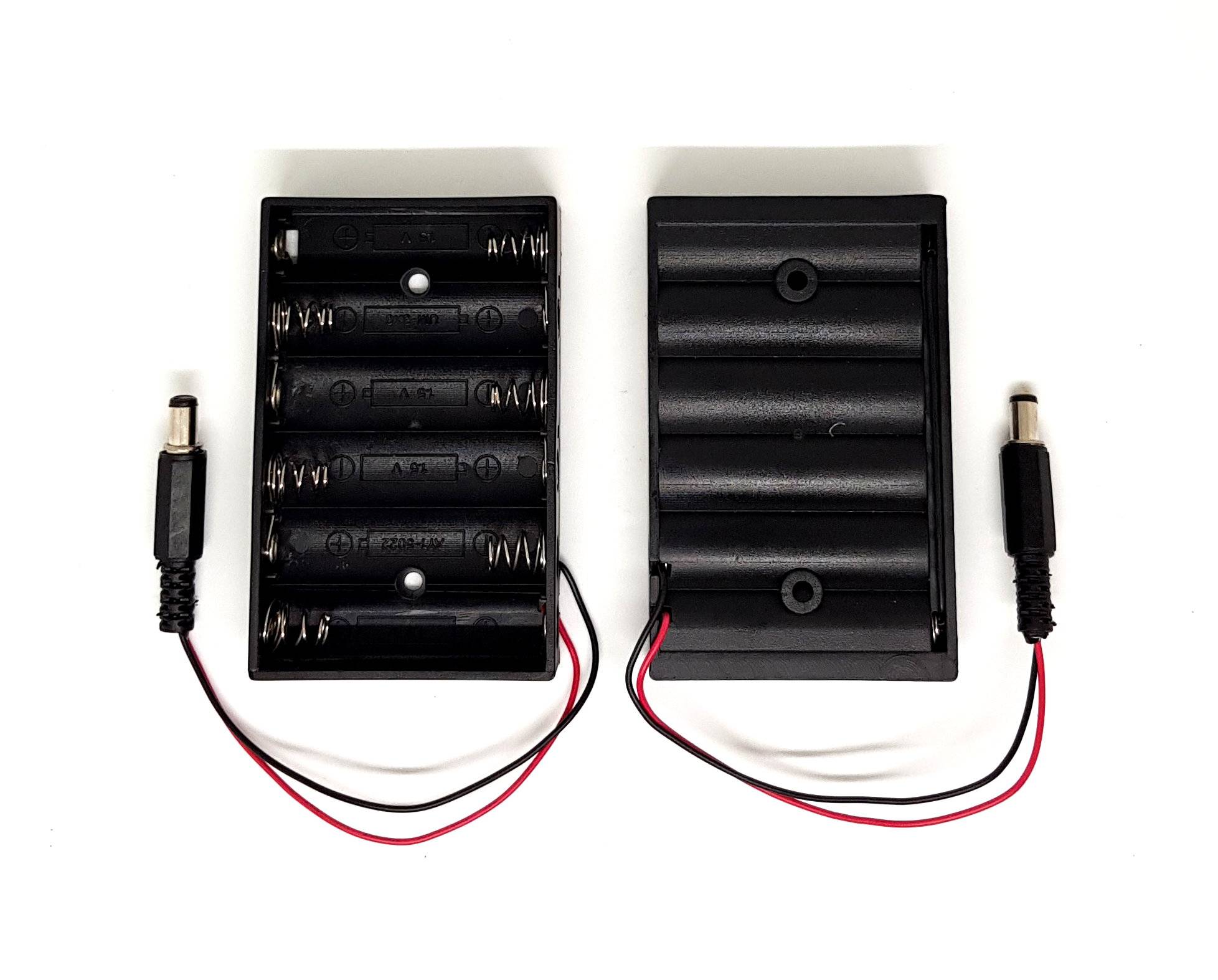 6 CELLS / SLOTS 6 X AA 1.5V BATTERY HOLDER CASING WITH 5.5 x 2.1MM DC ...