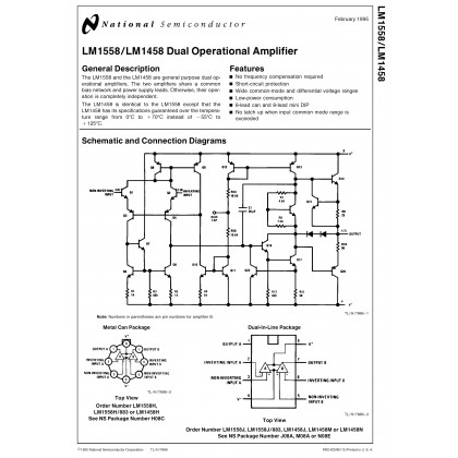 LM1458 / LM1458CN / TA75458P / NJM1458 / HA17458 DUAL OPERATIONAL ...