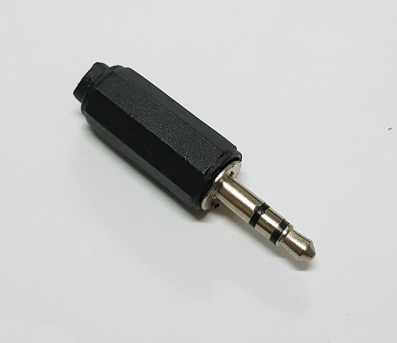 3.5MM BLACK PLASTIC HOUSING AUDIO STEREO PLUG (5 PCS / PACK)