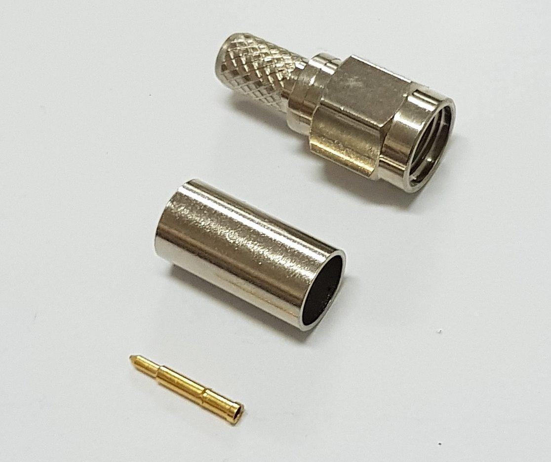 SMA MALE CONNECTOR, CRIMP TYPE ( RG58U ), GOLD-PIN
