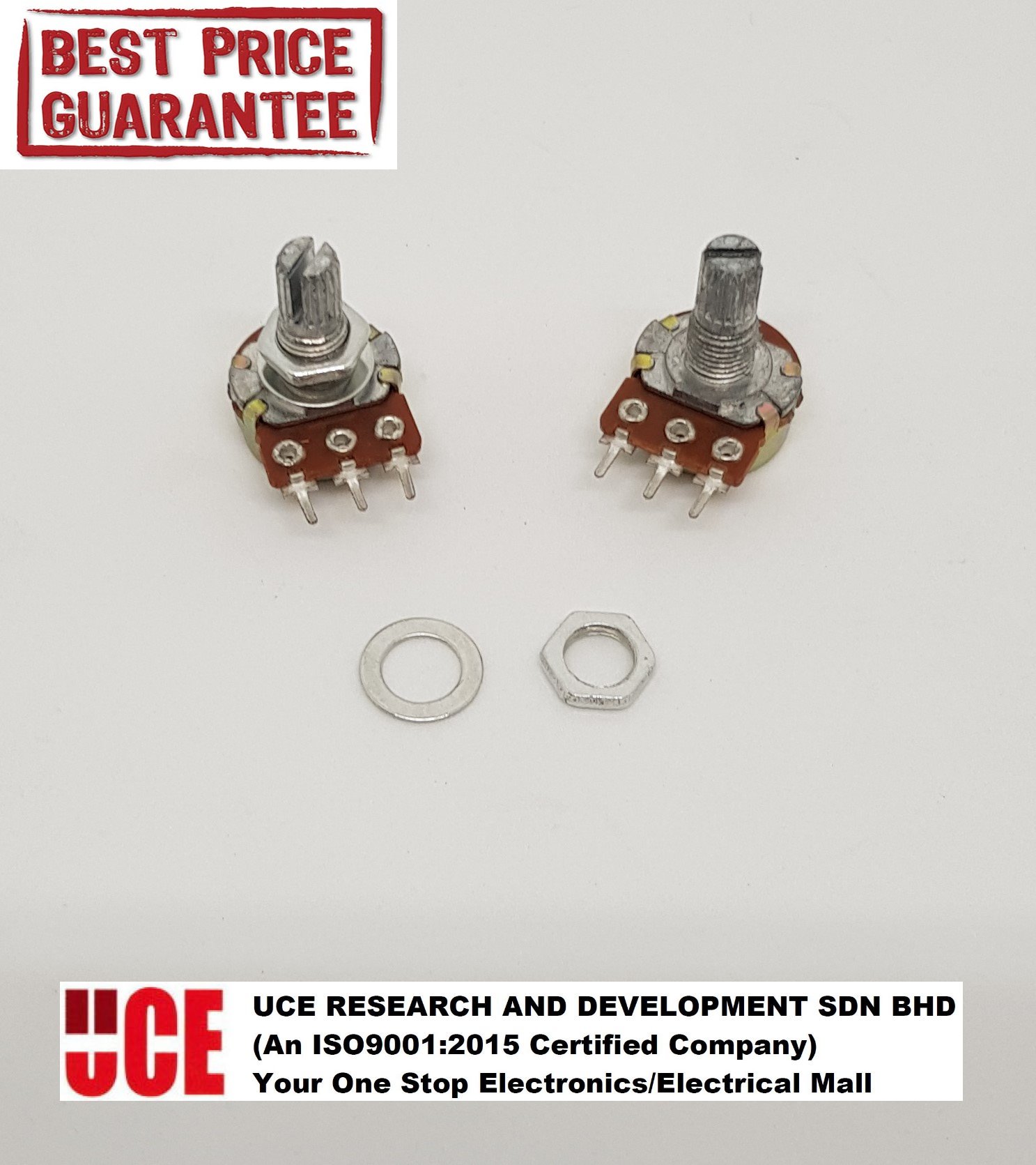 WH148 SINGLE TURN POTENTIOMETER / VARIABLE RESISTOR, 15MM, 500 1K 2K 5K ...