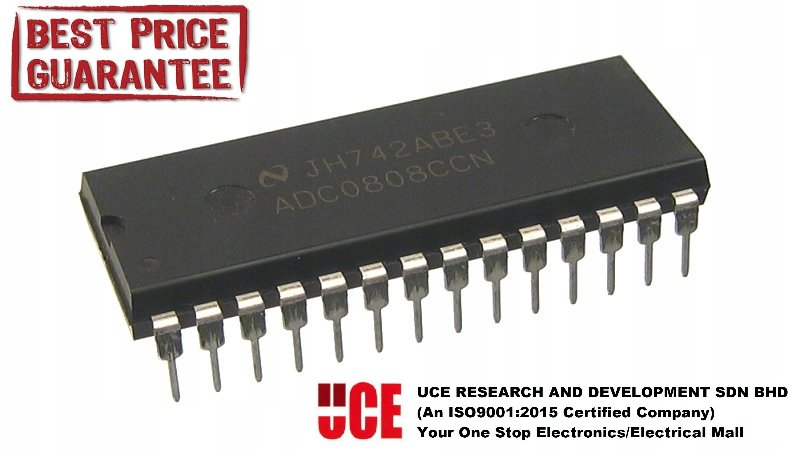 ADC0808 ( 8-BIT uP COMPATIBLE A/D CONVERTER WITH 8-CHANNEL MULTIPLEXER )