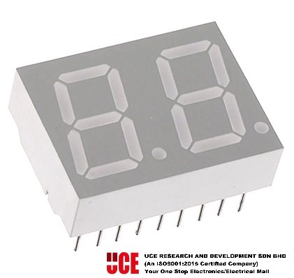 TWO 2 DIGIT 7 SEGMENT DISPLAY, 0.56 INCH, COMMON CATHODE, HP/AGILENT ...