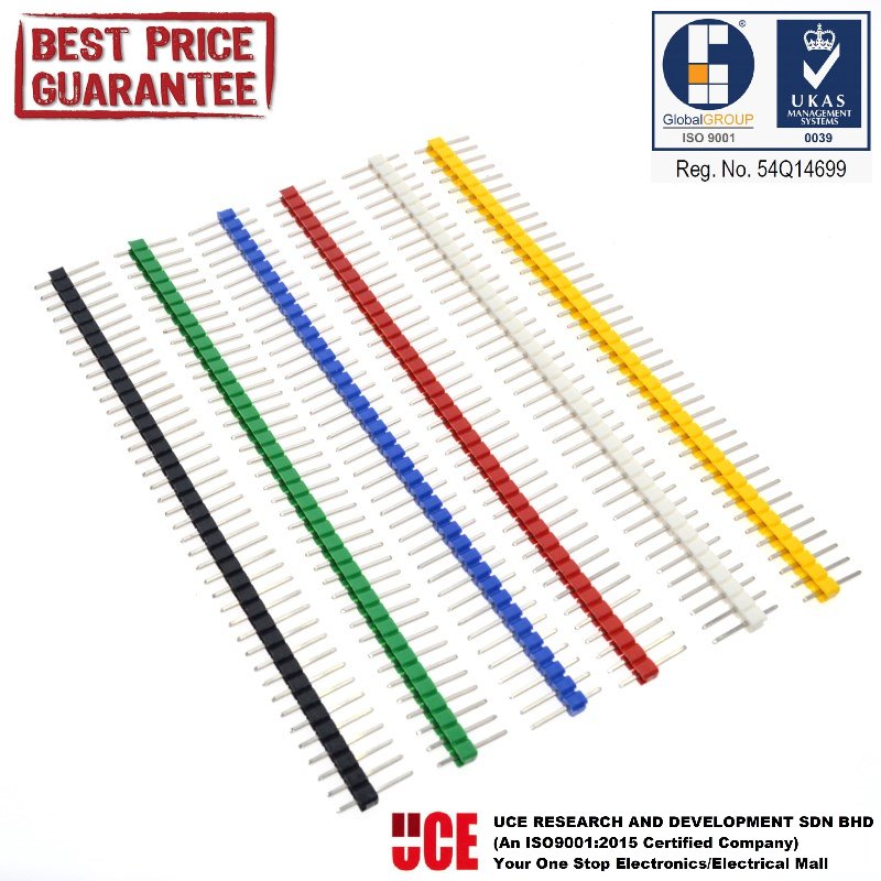 SINGLE ROW STRAIGHT PIN HEADER 40 WAYS 1 x 40 WAYS MALE PIN 2.54MM ...