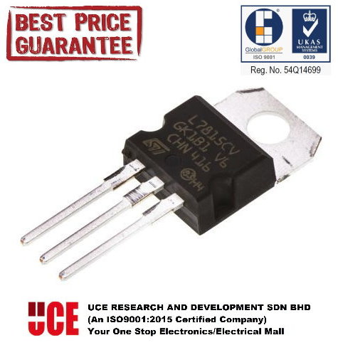 +15V VOLTAGE REGULATOR L7815CV / L7815 / LM7815 / 7815