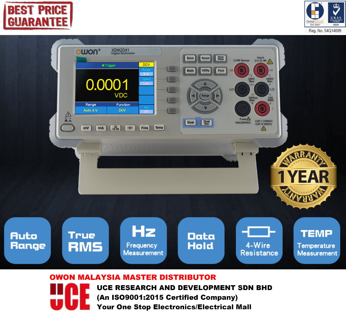 OWON XDM2041 HIGH PRECISION TRUE RMS BENCH TYPE DIGITAL MULTIMETER