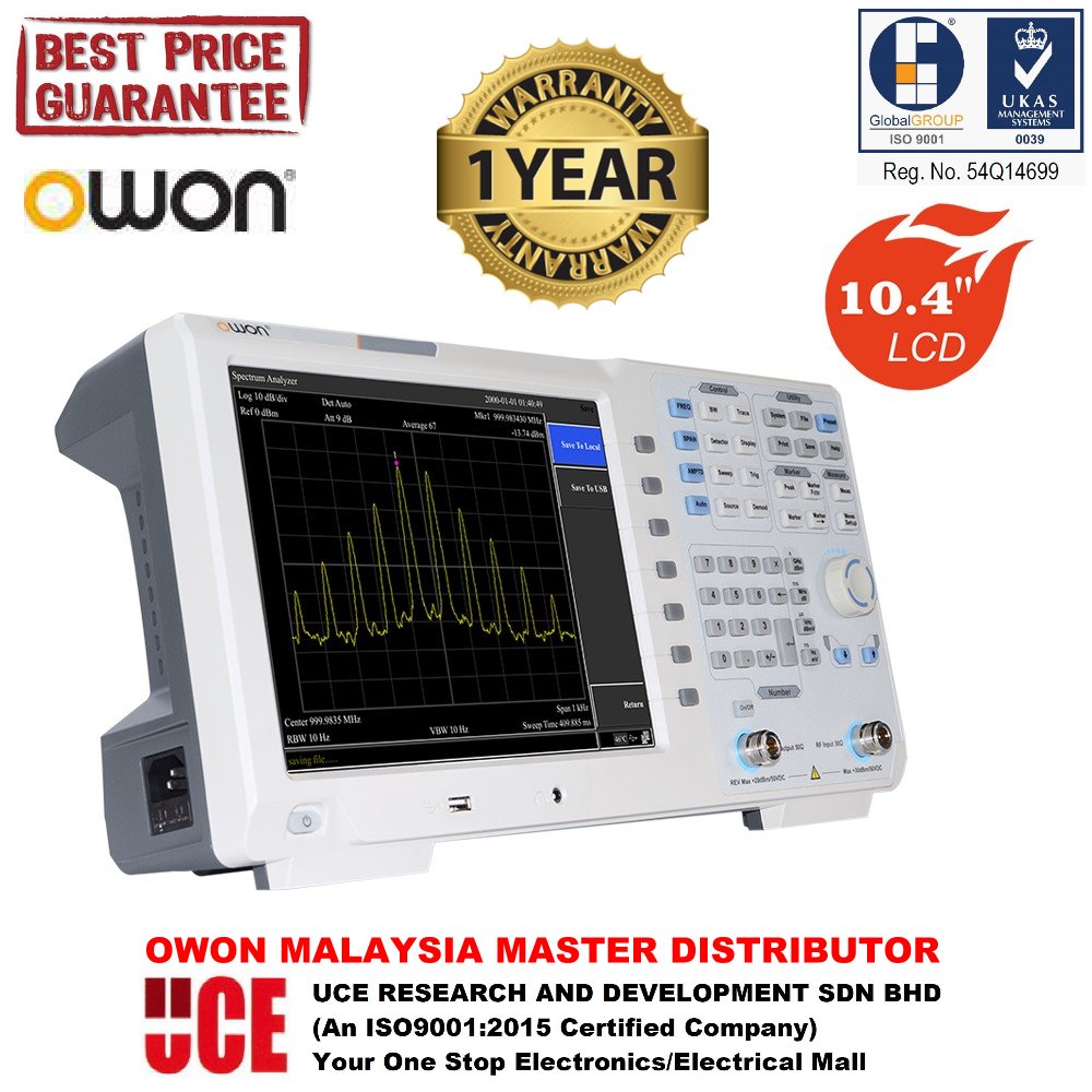 OWON XSA1000TG SERIES 9KHZ-1.5GHZ, 9KHZ-3.2GHZ, 9KHZ-3.6GHZ PORTABLE ...