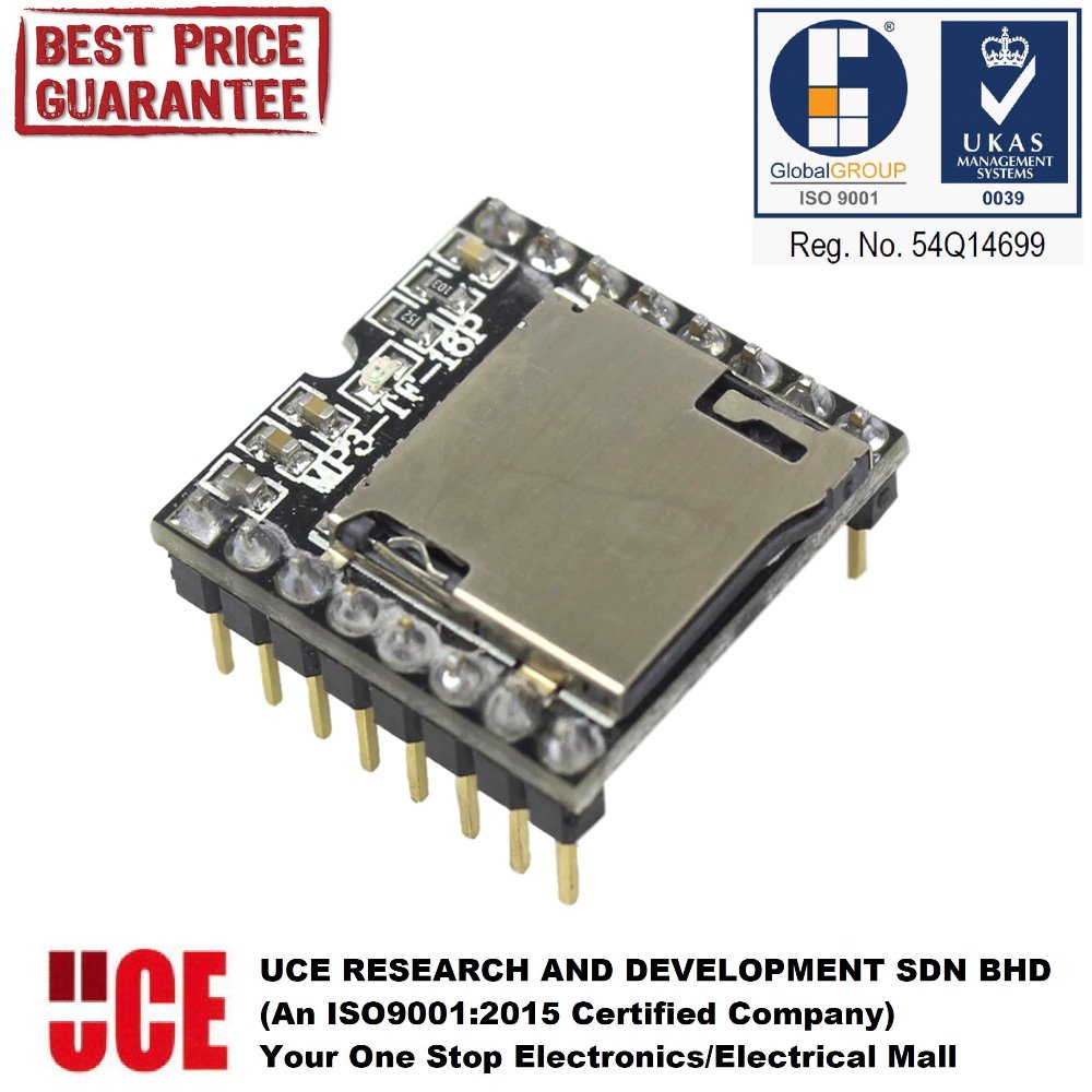 Mini Mp3 Player Voice Audio Module With Simplified Output Speaker Mp3 Tf 16p For Arduino