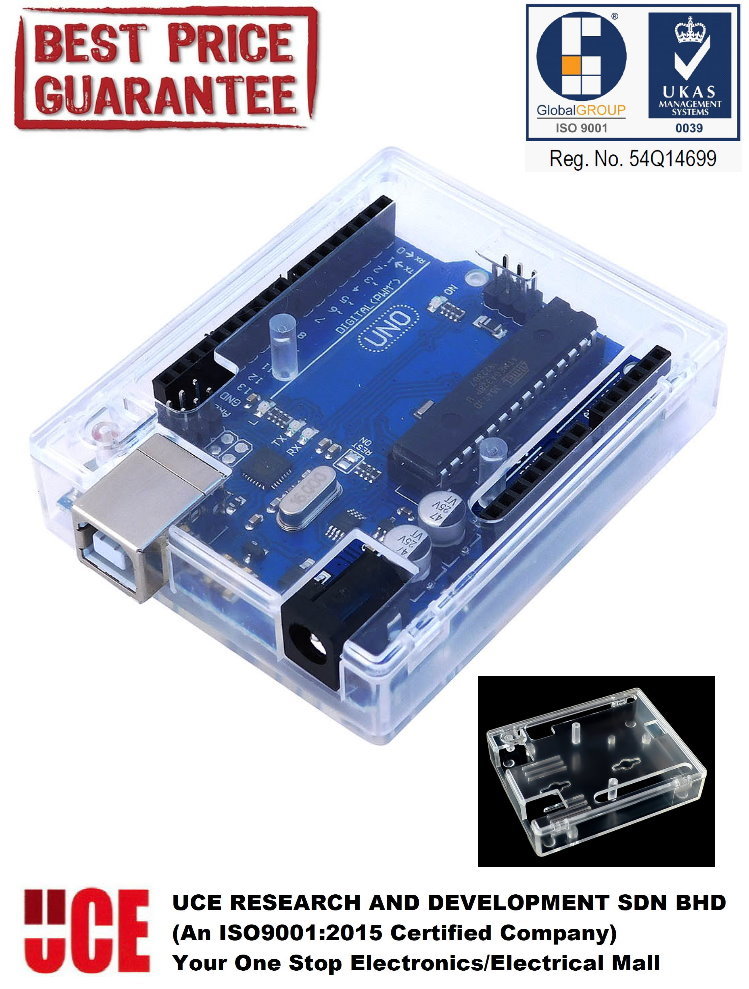 ARDUINO UNO R3 TRANSPARENT CASING / CASE / ENCLOSURE, SUSTAINABLE TYPE